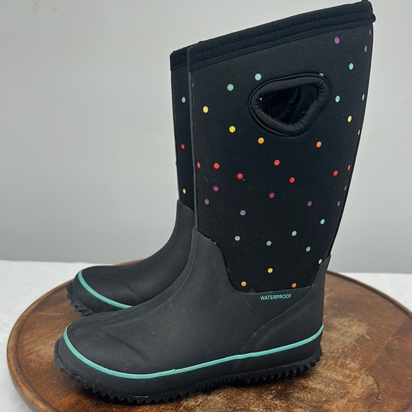 Target | Shoes | Target Waterproof Boots Girls 3 Neoprene Tall Polka ...